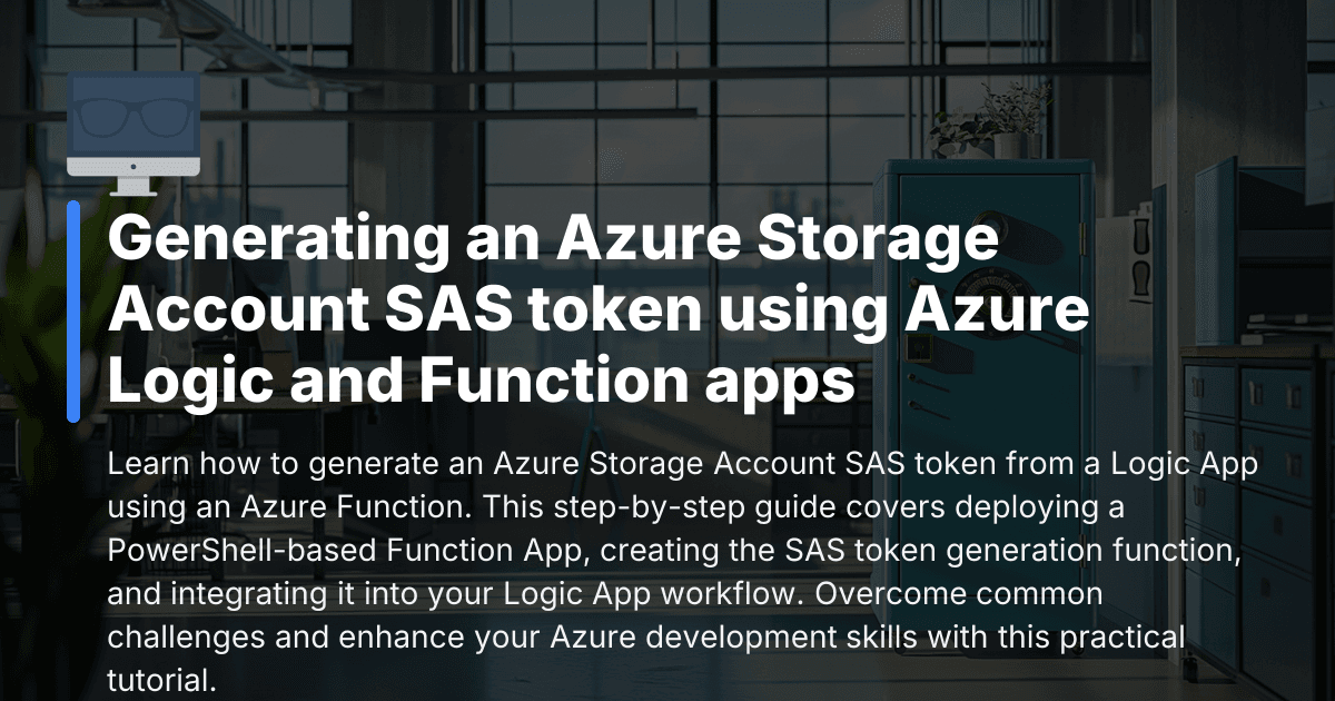 Generating an Azure Storage Account SAS token using Azure Logic and Function apps